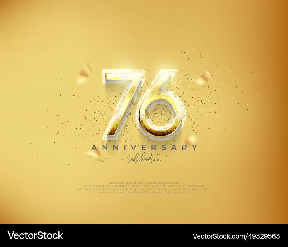 76th anniversary number luxury gold background Vector Image
