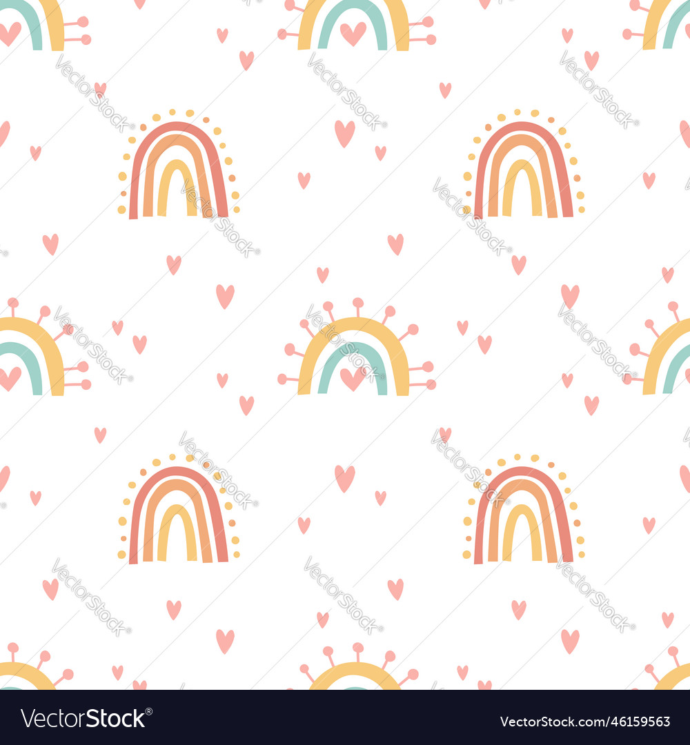 A seamless simple cute rainbow pattern Royalty Free Vector