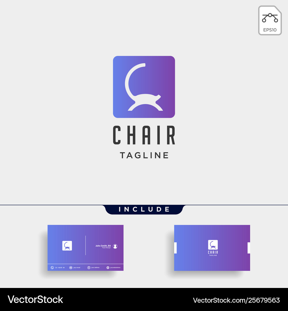 Chair logo design icon icon isolated Royalty Free Vector