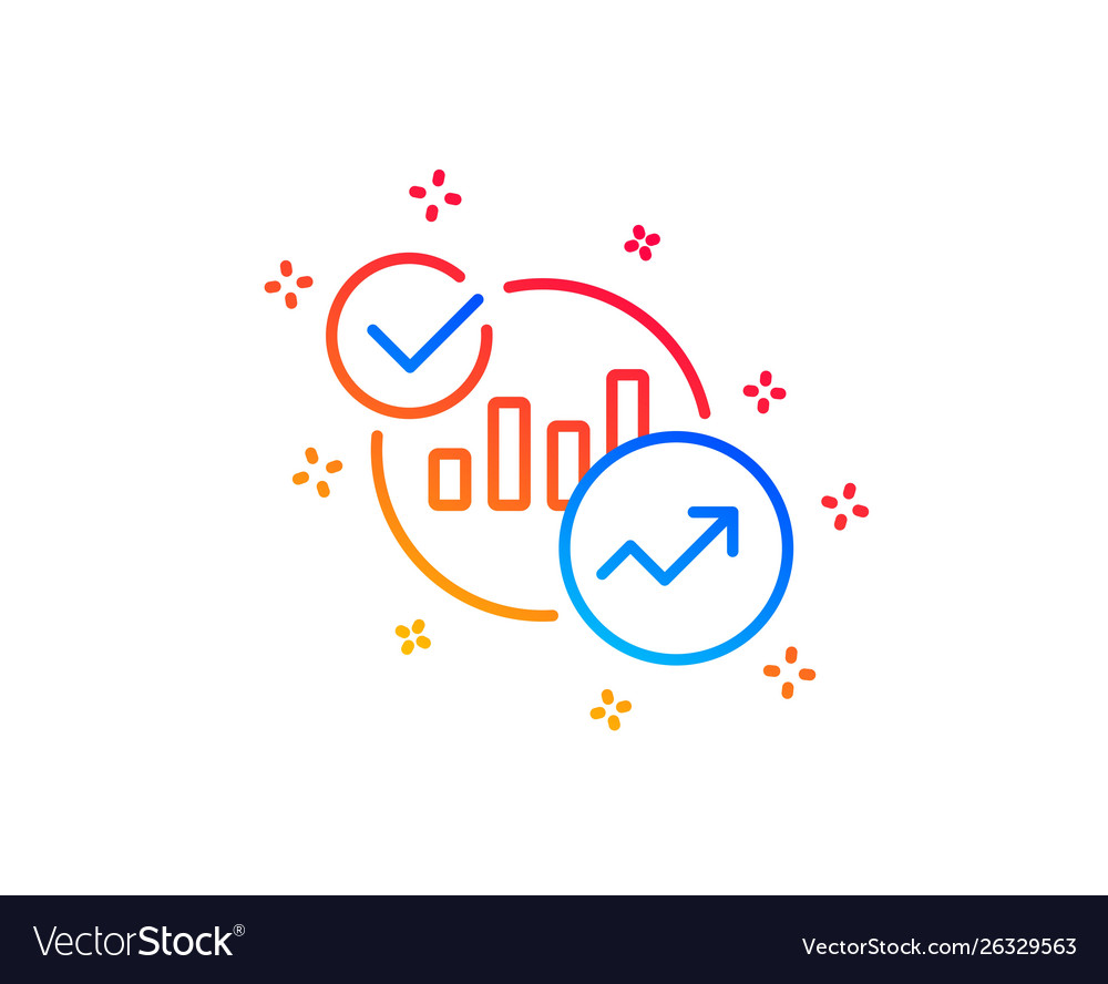 Charts statistics line icon report graph sign Vector Image