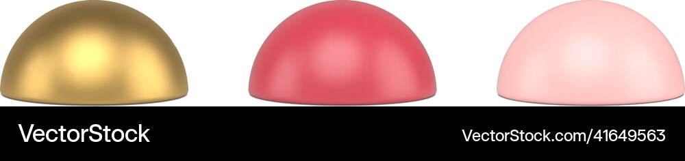 Collection glossy semisphere realistic 3d template