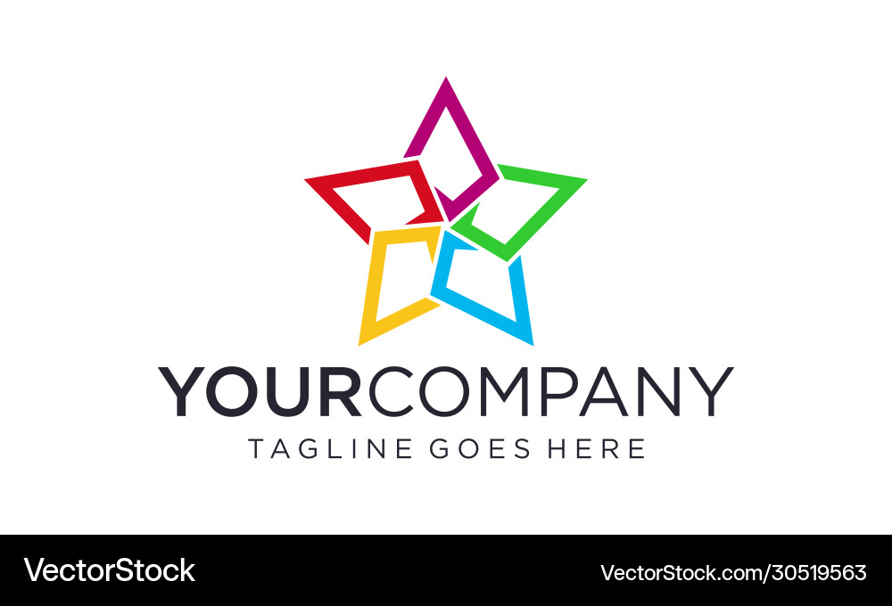 Colorful star for logo design concept Royalty Free Vector
