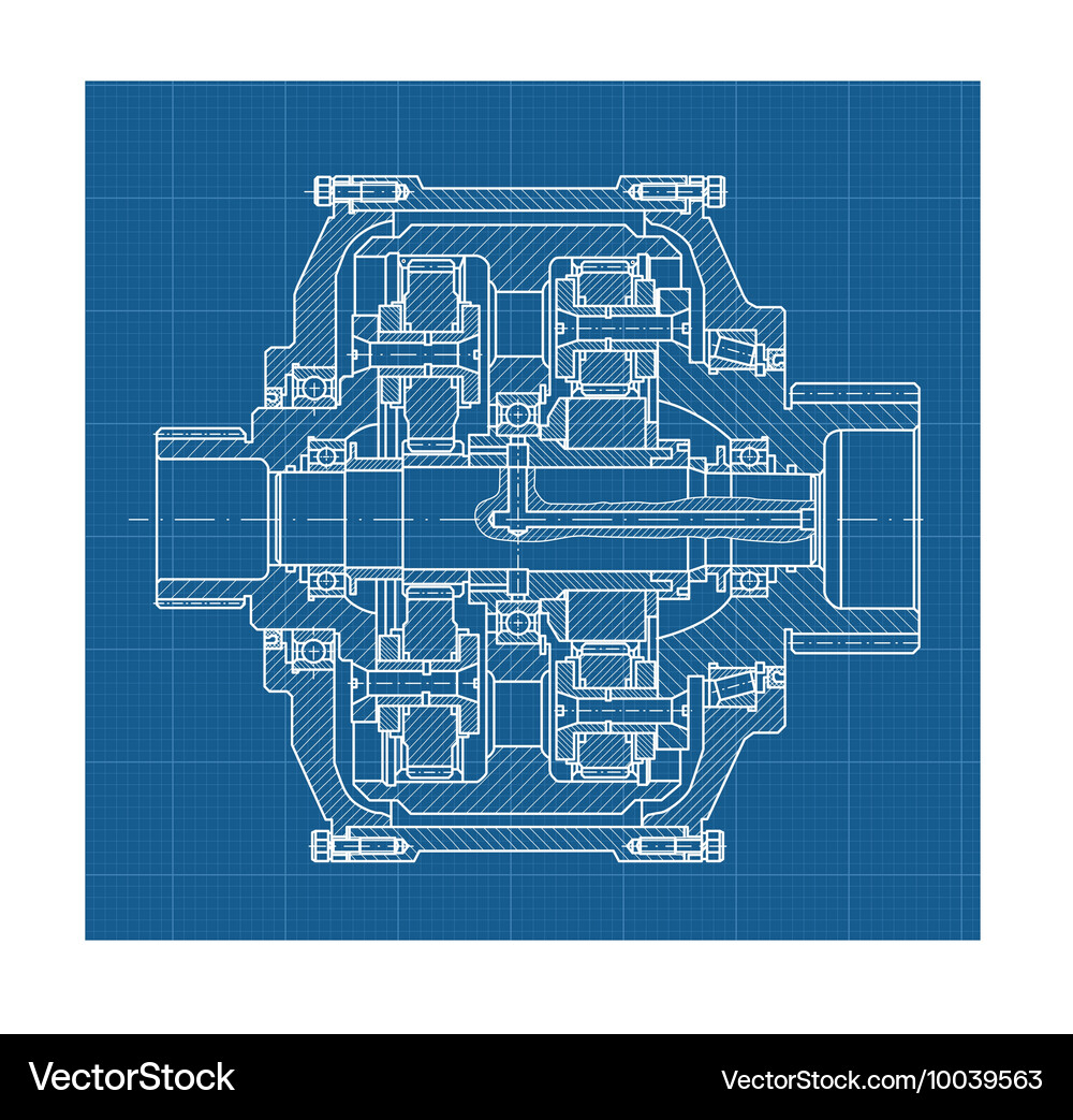 Gears blueprint business concept Royalty Free Vector Image