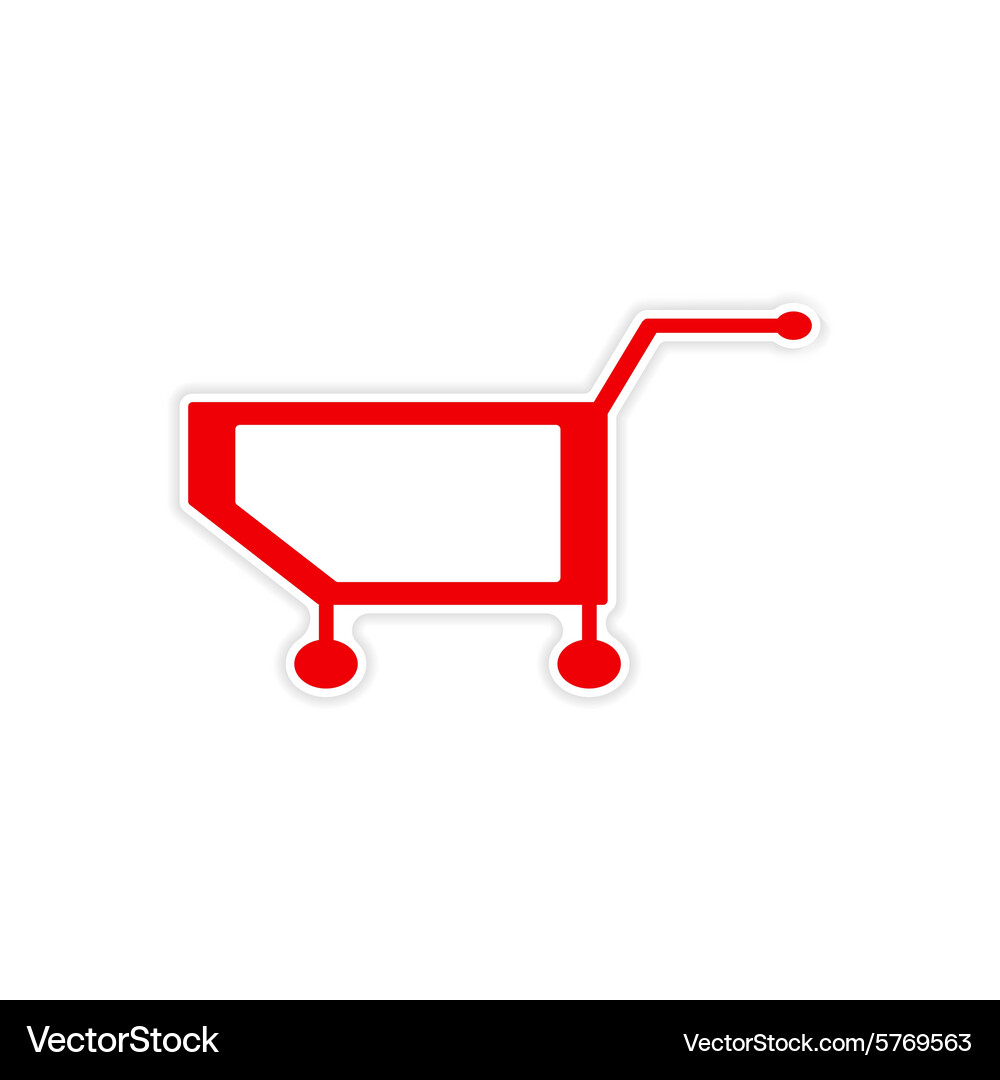 Icon sticker realistic design on paper trolley Vector Image