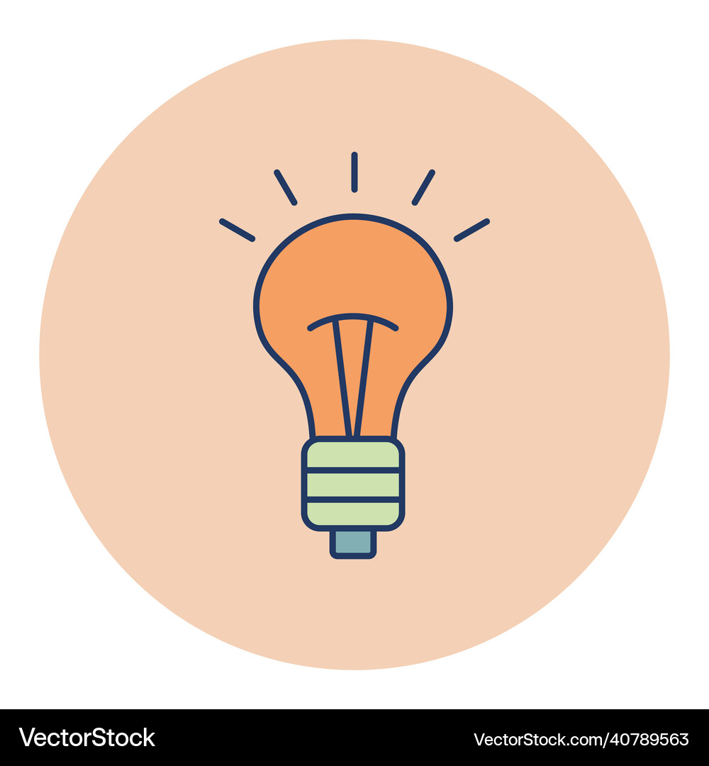 Idea lightbulb outline flat icon business sign Vector Image