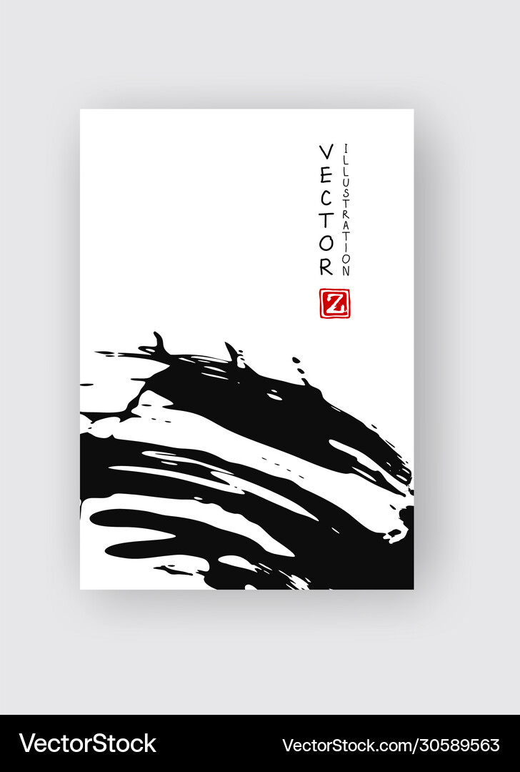 Ink brush stroke background japanese style Vector Image