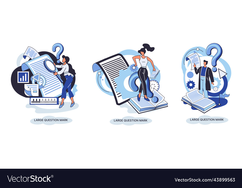 Ladge question mark problem and solution concept Vector Image