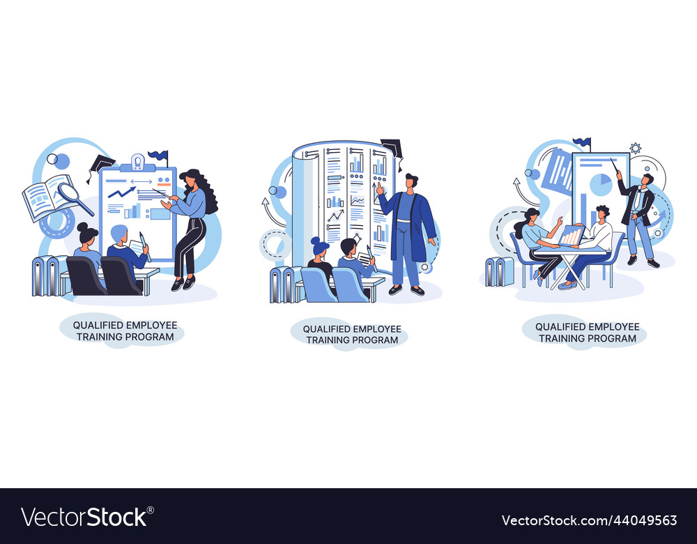 Qualified employee training program refresher Vector Image
