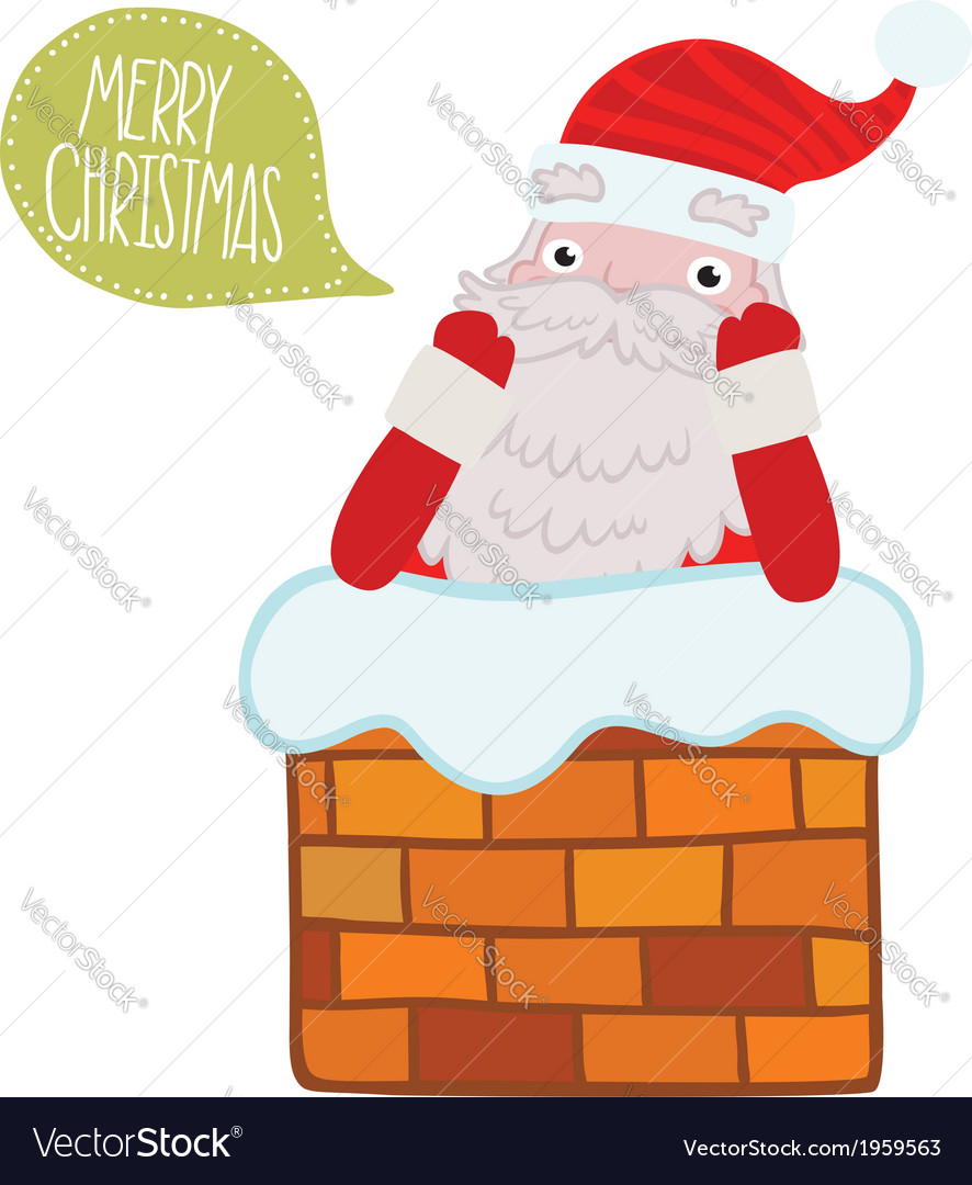 Santa claus stuck in the chimney Royalty Free Vector Image
