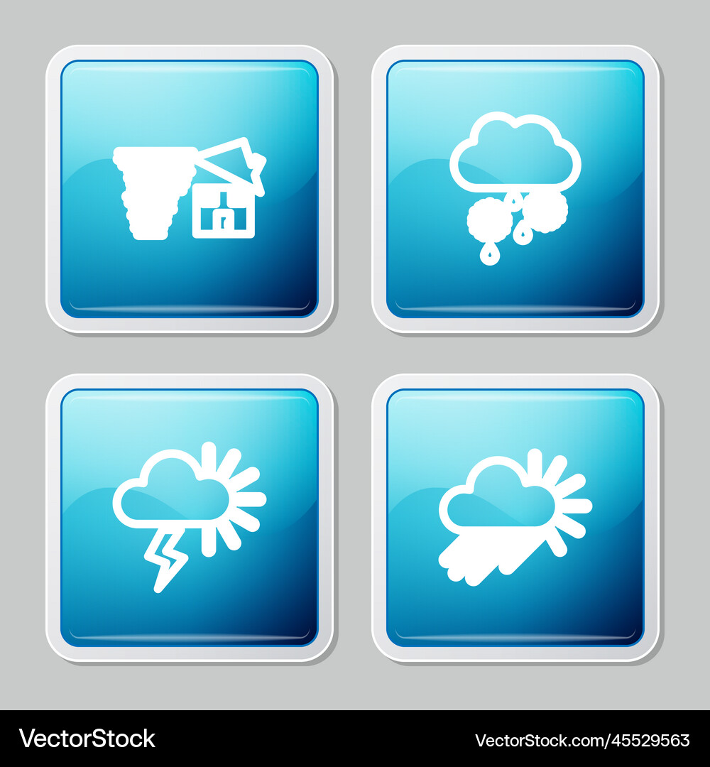 Set line tornado swirl cloud with snow and rain Vector Image