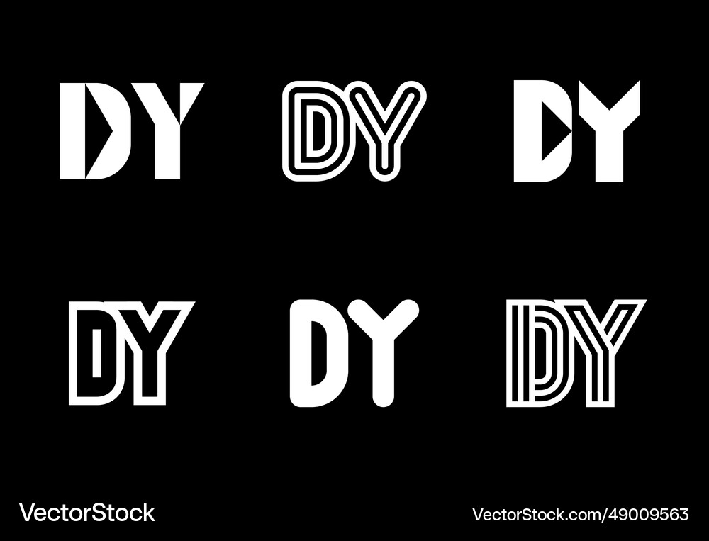 Set of letter dy logos Royalty Free Vector Image