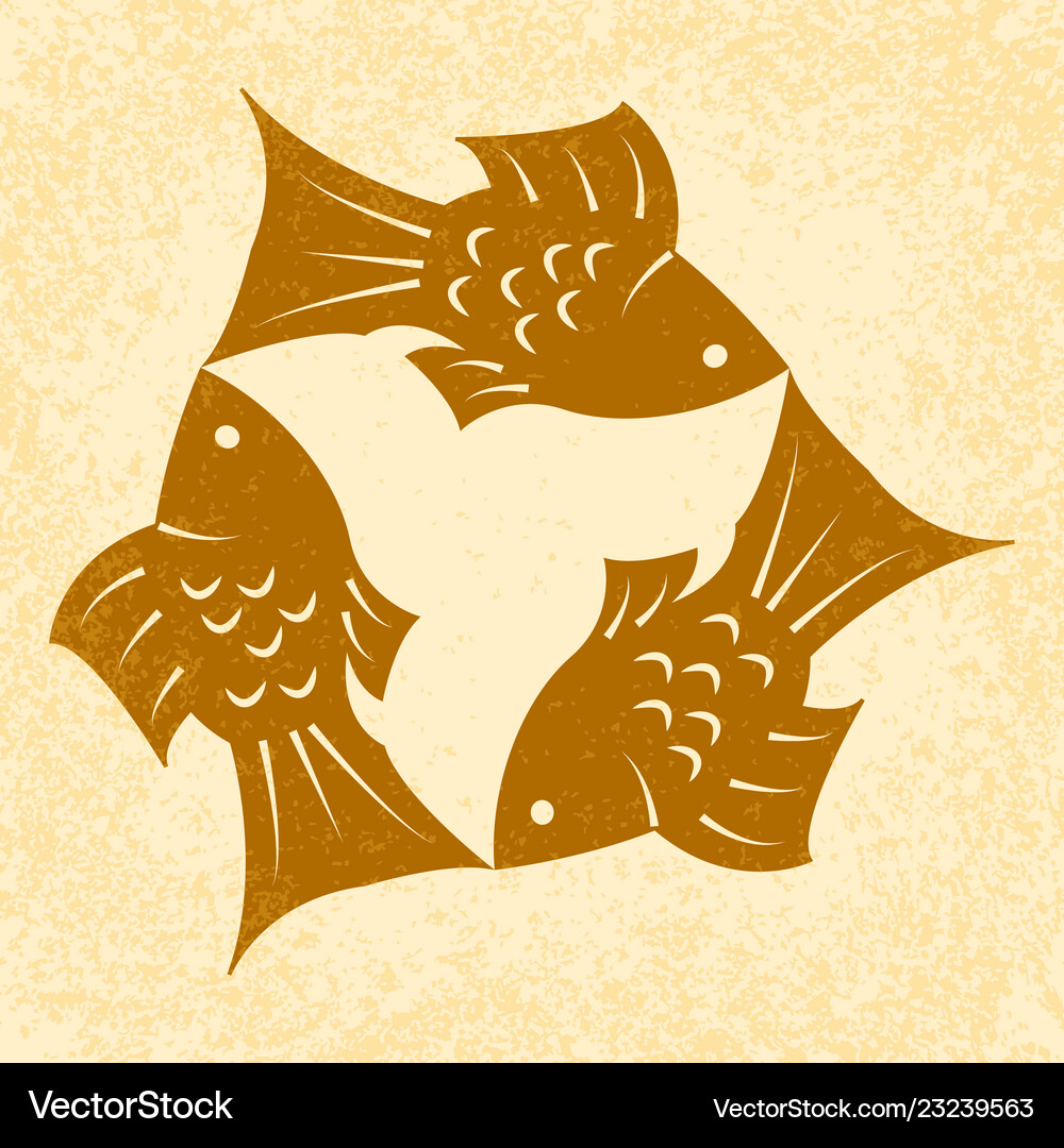 Trinity sunday christian holiday three fish Vector Image