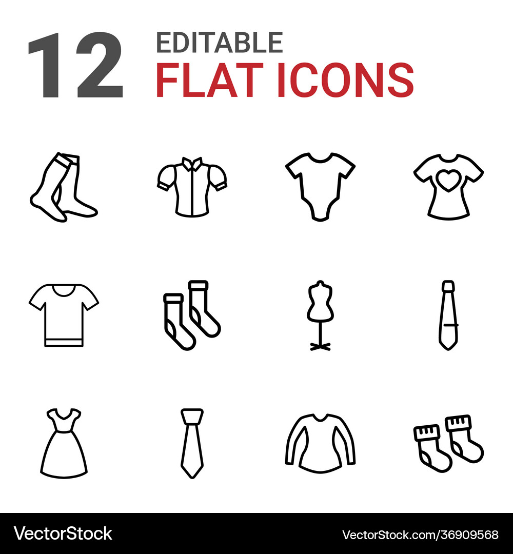 12 garment icons Royalty Free Vector Image - VectorStock