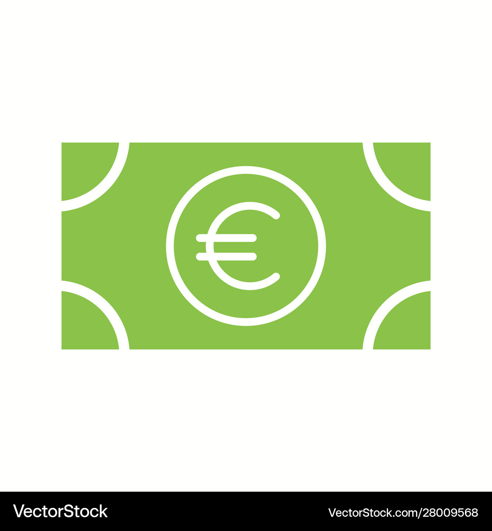 Beautiful euro glyph icon Royalty Free Vector Image