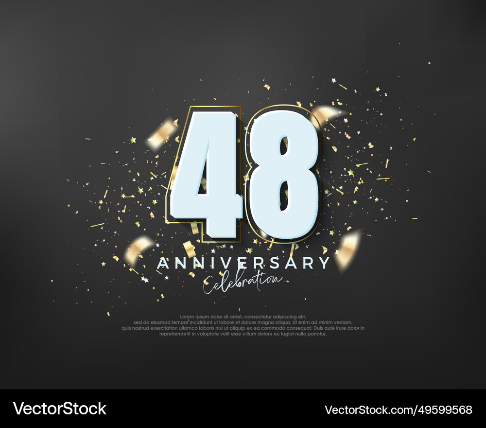Bold number 48th premium design Royalty Free Vector Image