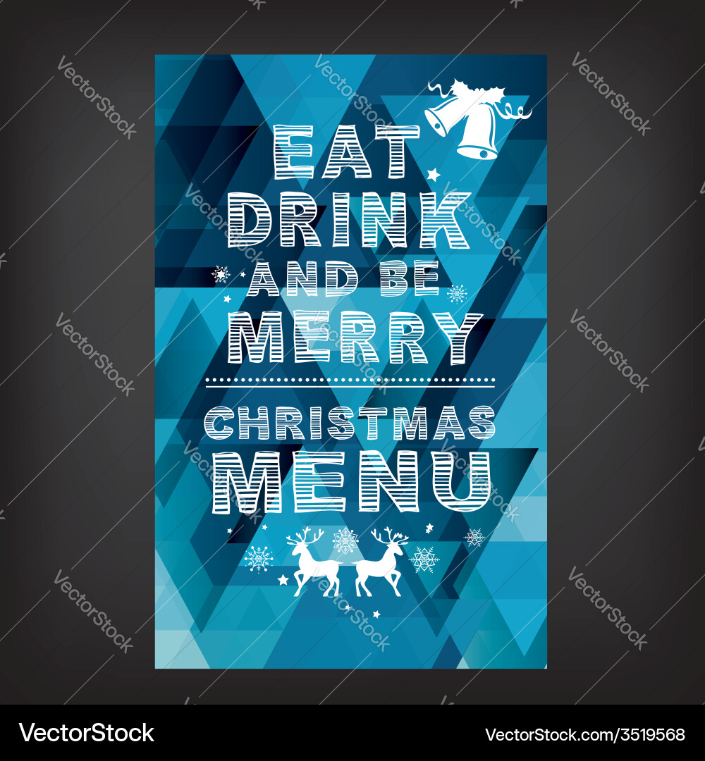 Christmas restaurant and party menu invitation Vector Image