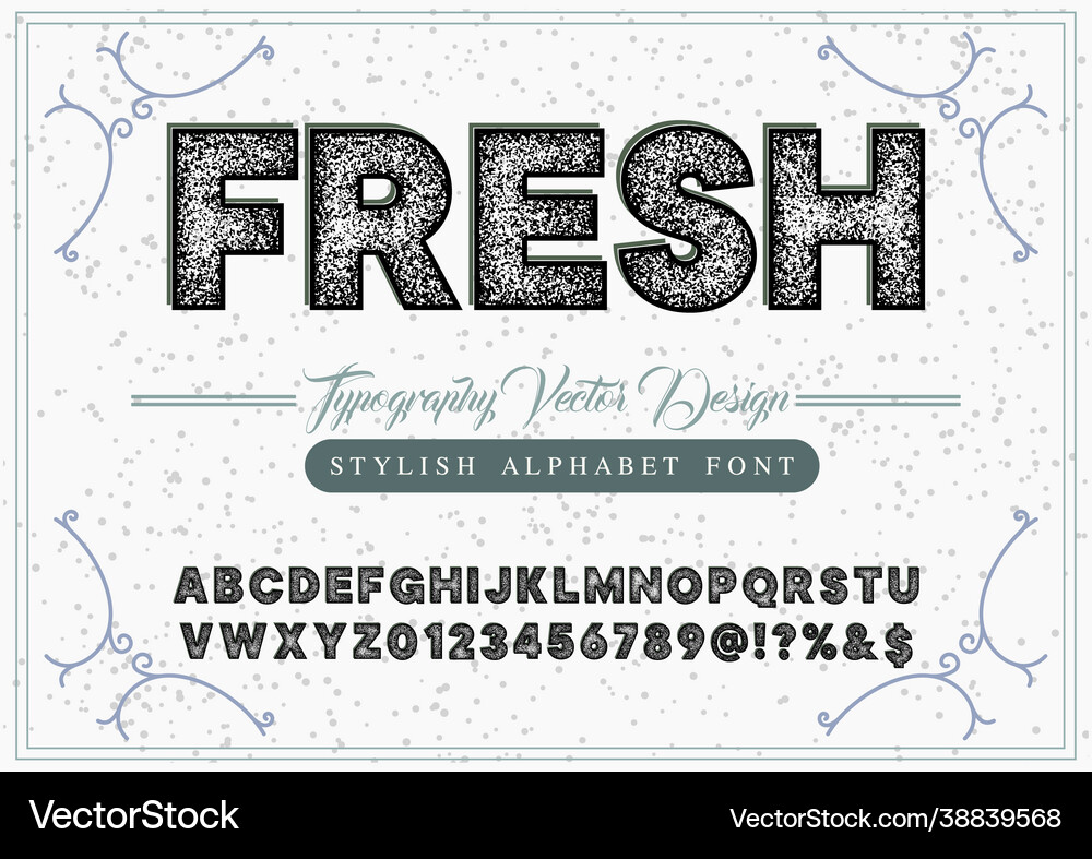 Font rough abstract modern alphabet and fonts Vector Image