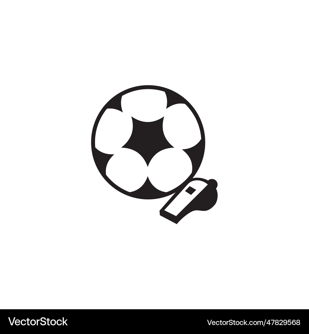 Football referee whistle logo design Royalty Free Vector