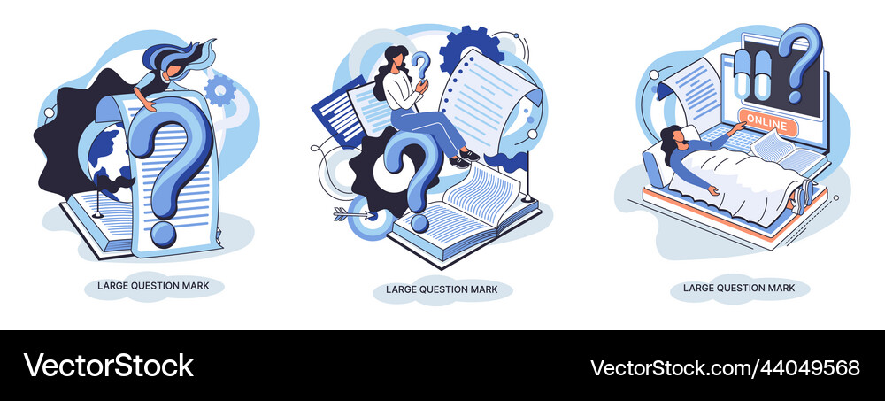 Ladge question mark problem and solution concept Vector Image