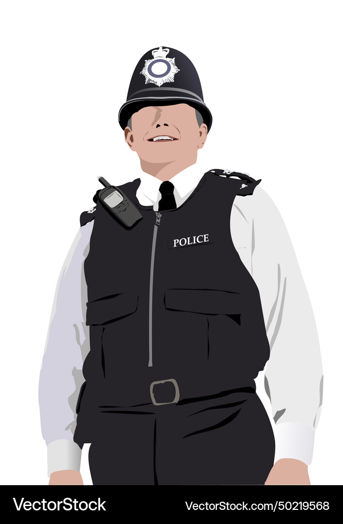 London policeman 3d hand drawn Royalty Free Vector Image
