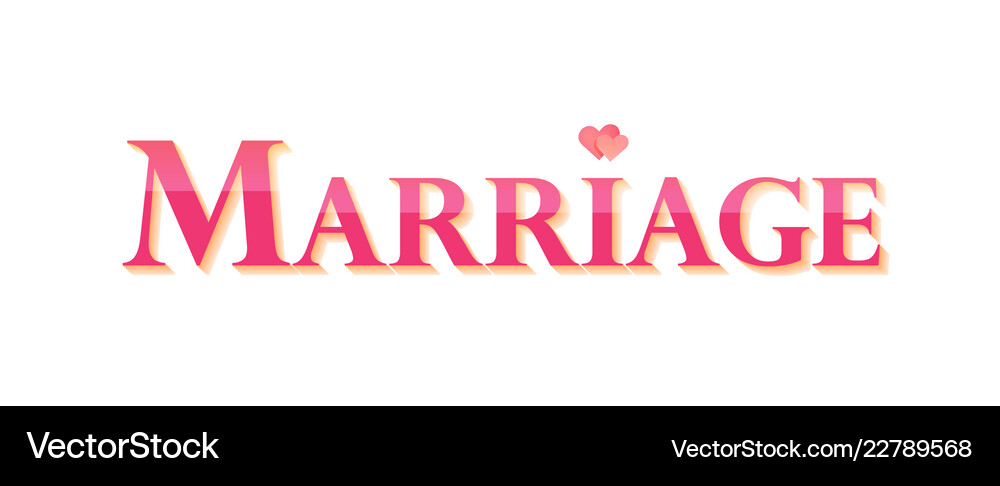 Marriage style pink signboard for wedding web Vector Image