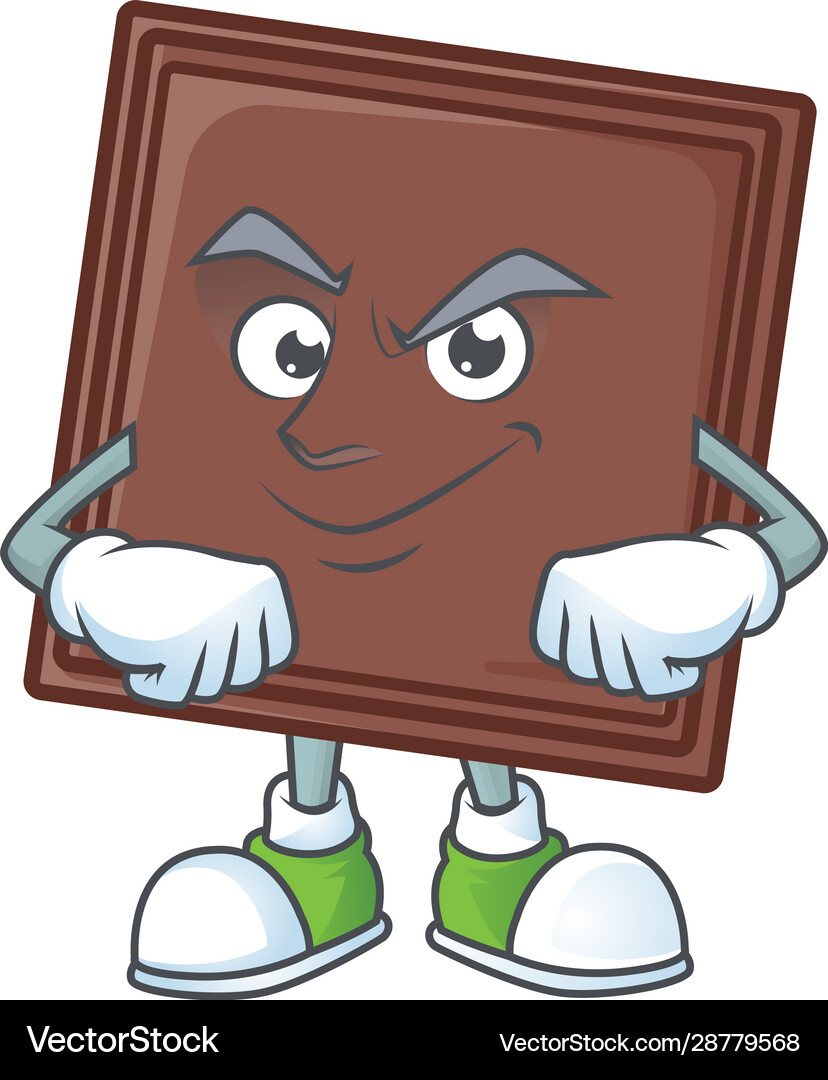One bite chocolate bar mascot cartoon character Vector Image