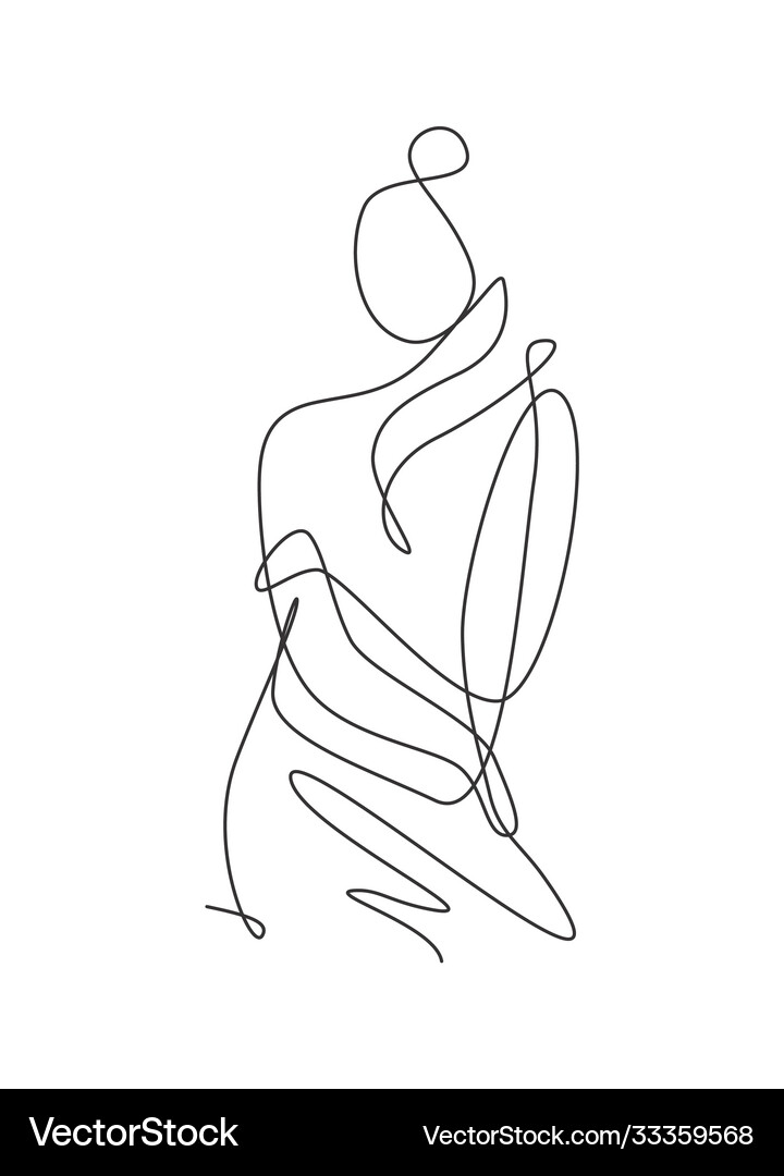 One single line drawing minimalist beauty Vector Image