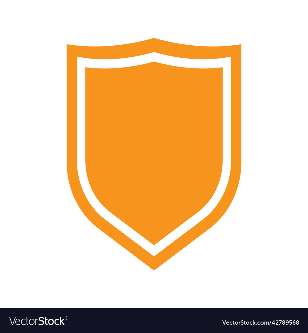 Orange shield solid icon Royalty Free Vector Image