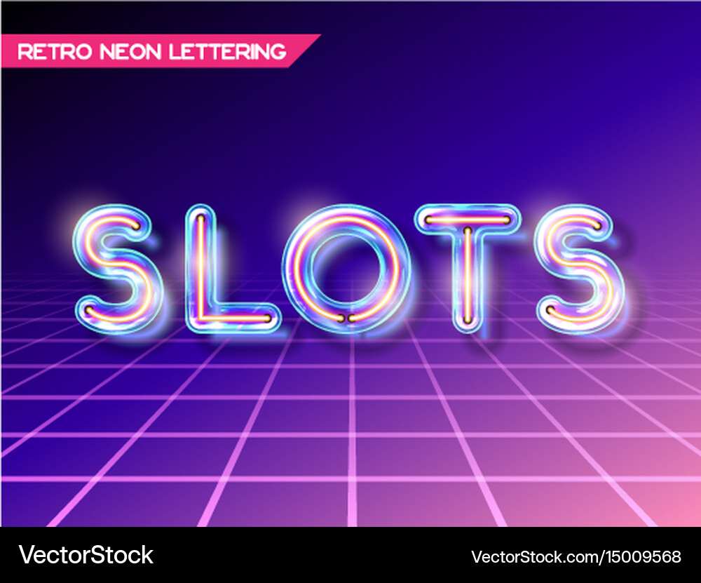 Retro glass neon lettering Royalty Free Vector Image