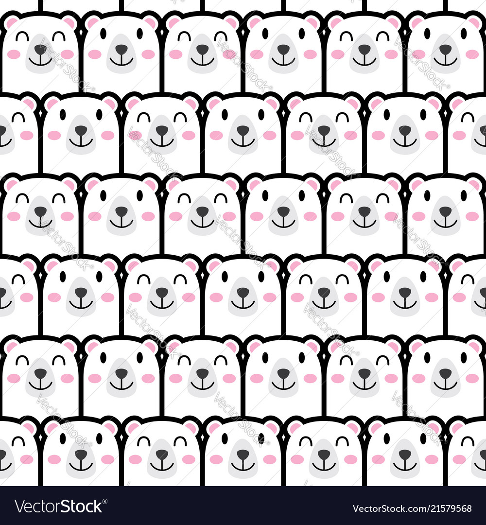 Seamless cute bear pattern Royalty Free Vector Image