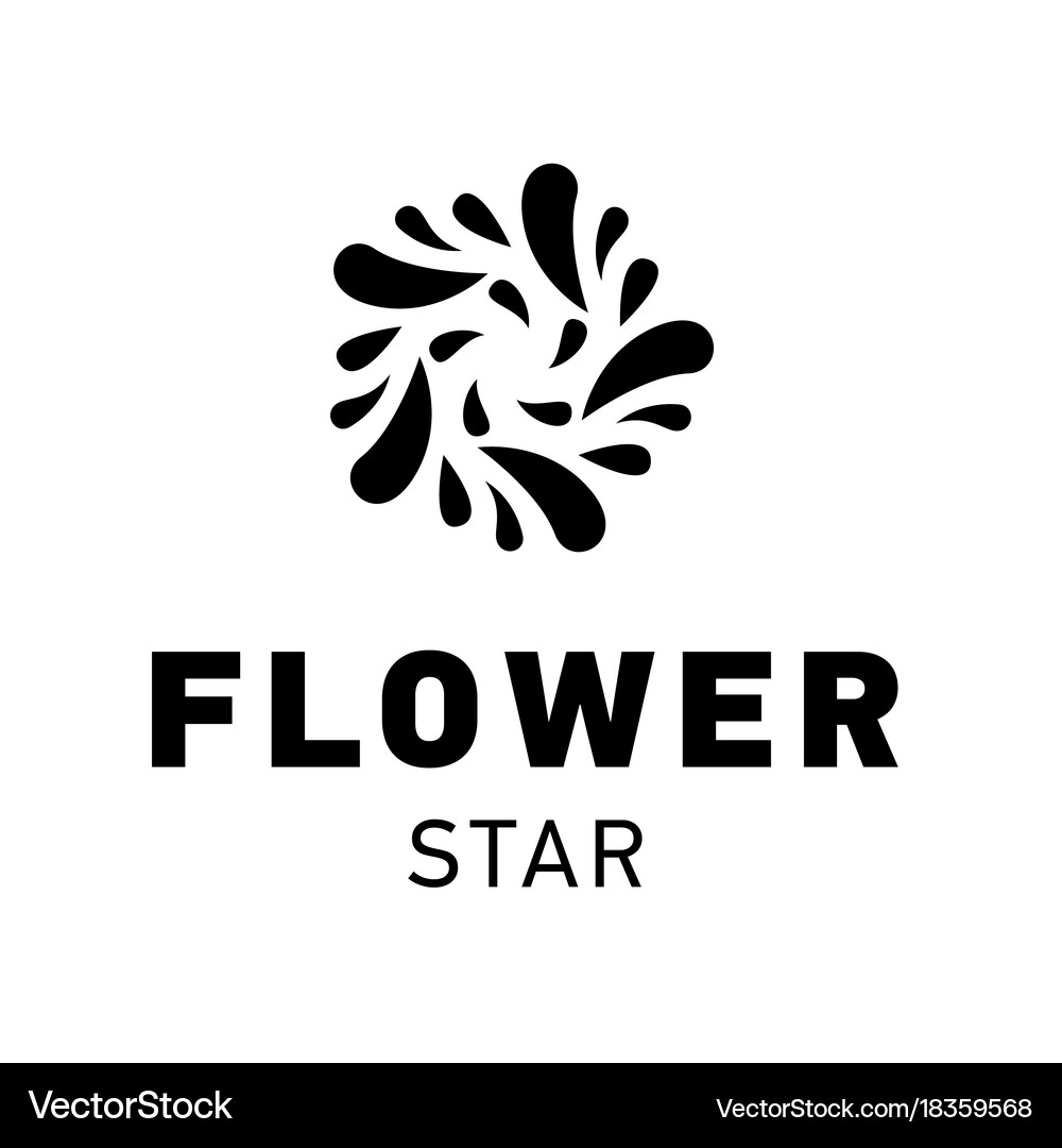 Star logo design flower symbol graphic Royalty Free Vector