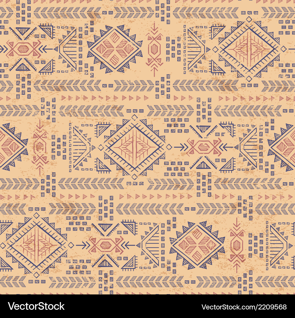 Tribal vintage ethnic seamless Royalty Free Vector Image