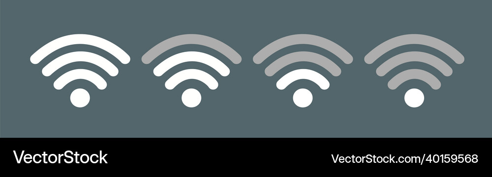 Wifi wireless lan internet signal flat icons Vector Image