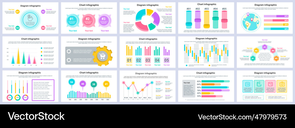 Bundle business and finance infographics Vector Image