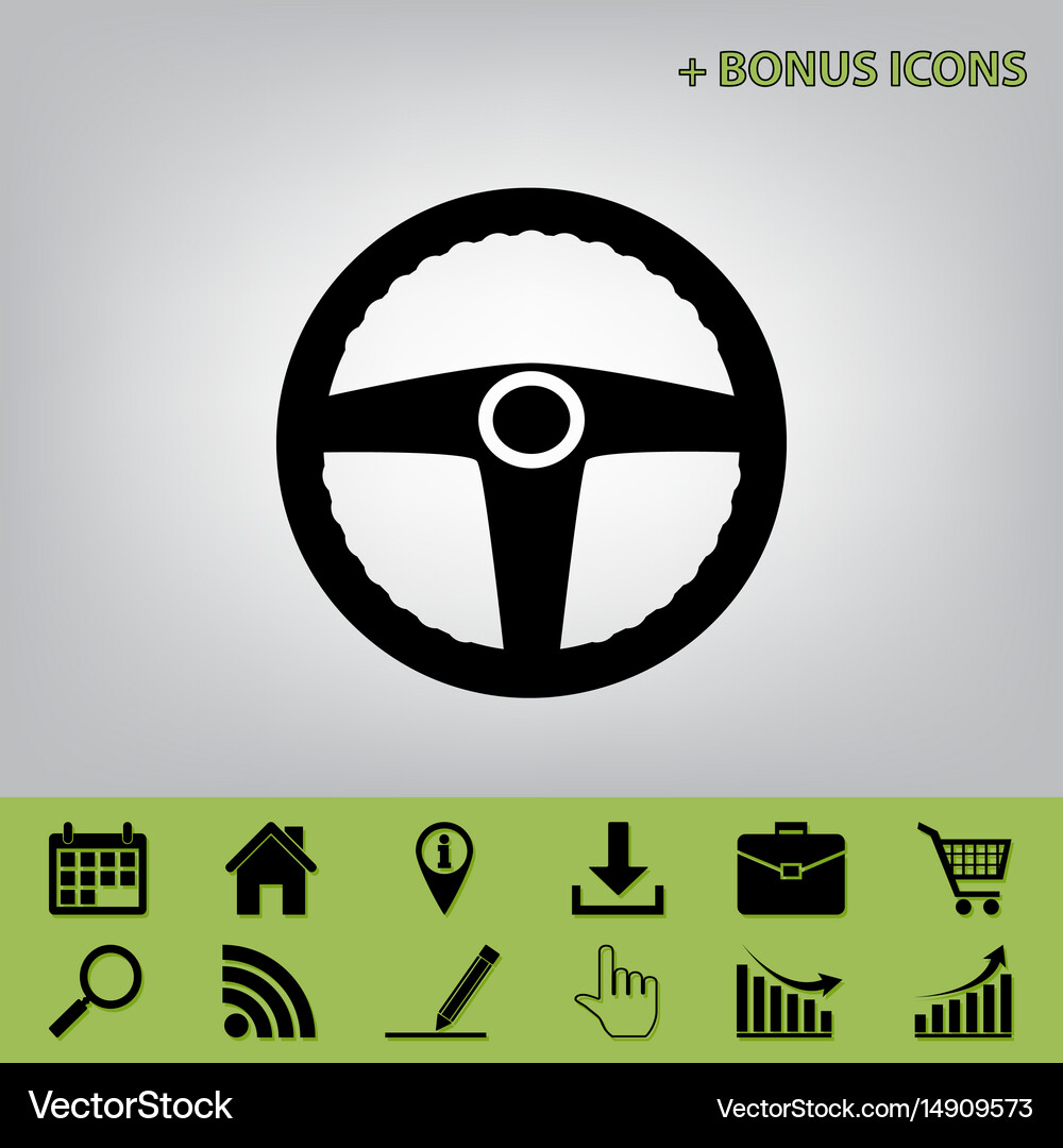 Car driver sign black icon at gray Royalty Free Vector Image