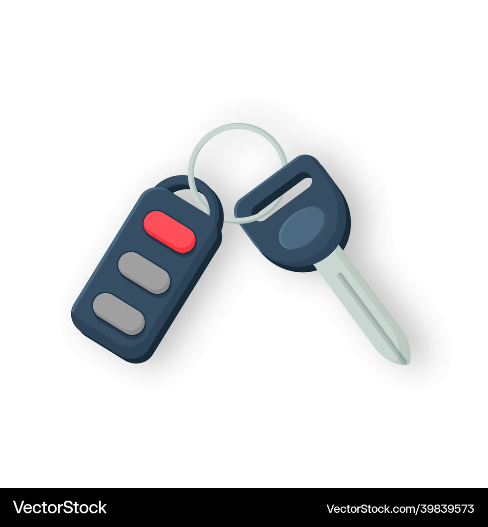 Cartoon car key isolated on white background Vector Image