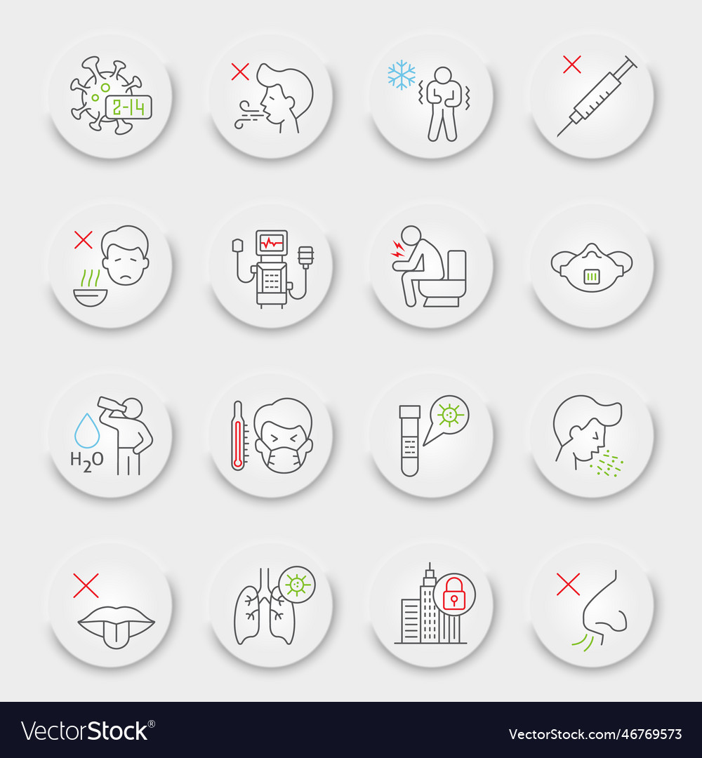 Coronavirus line icon set Royalty Free Vector Image Coronavirus line icon set Royalty Free Vector Image