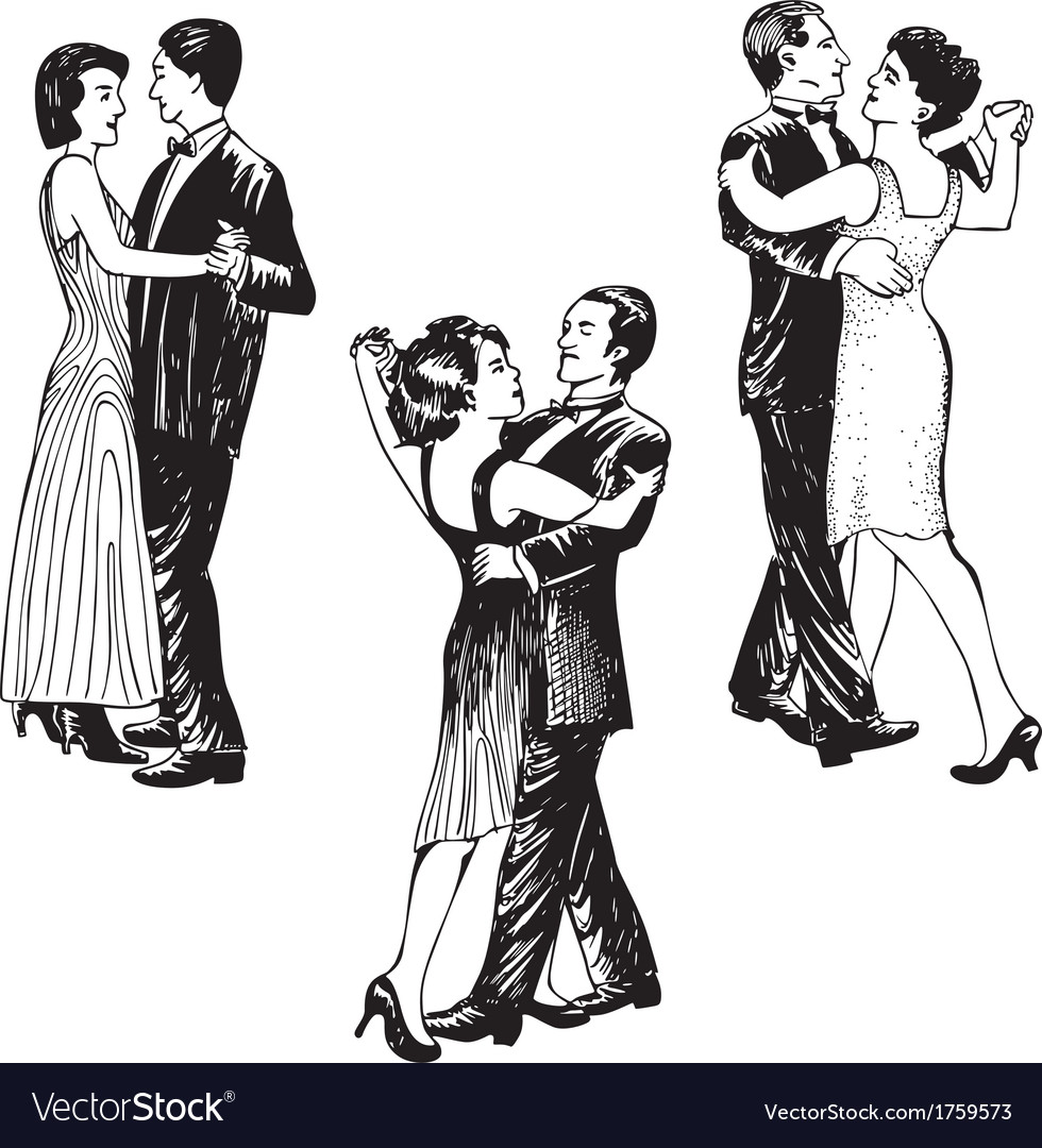Dancing couples Royalty Free Vector Image - VectorStock
