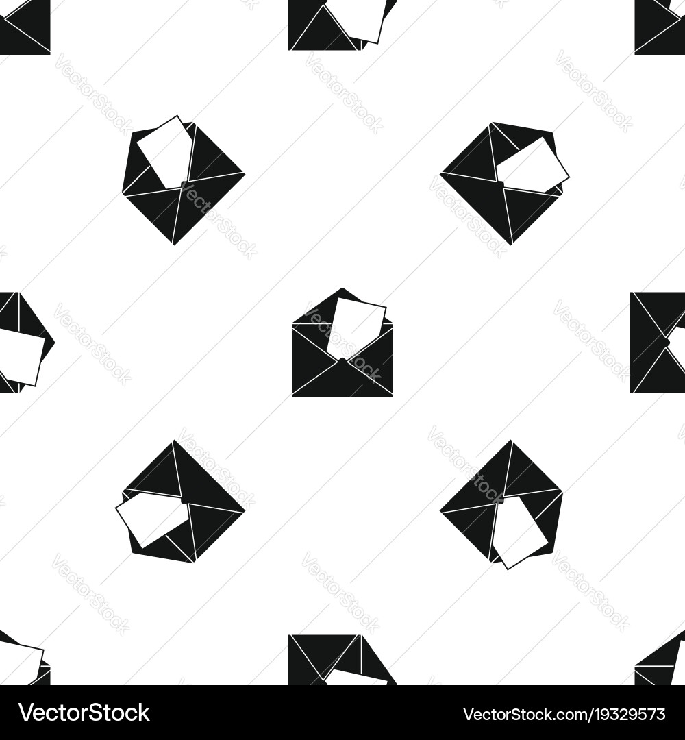 Envelope pattern seamless black Royalty Free Vector Image