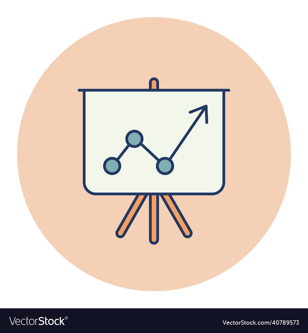 Flip-chart outline flat icon projection screen Vector Image Flip-chart outline flat icon projection screen Vector Image