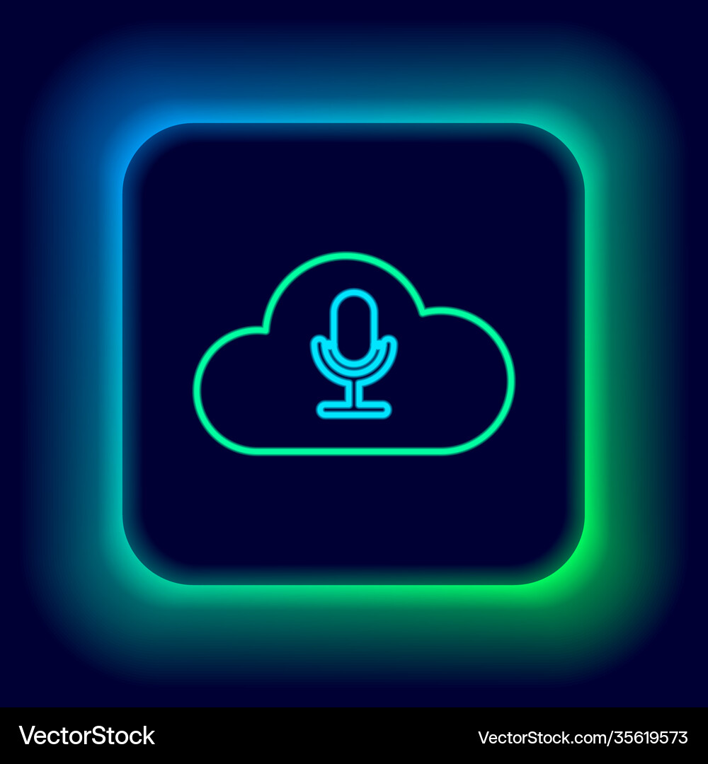 Glowing neon line music streaming service icon Vector Image