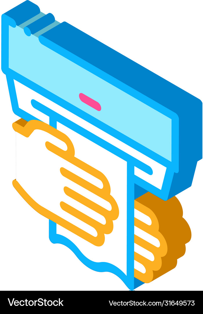 Hands wipe paper napkin isometric icon Royalty Free Vector