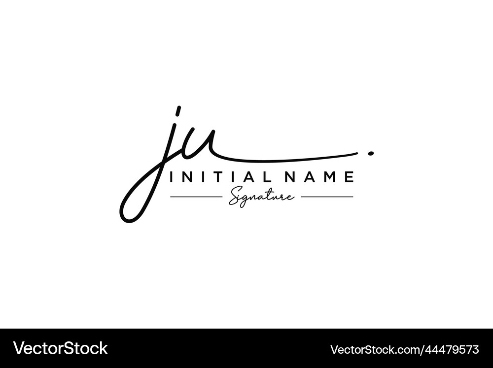 Initial ju signature logo template hand drawn Vector Image