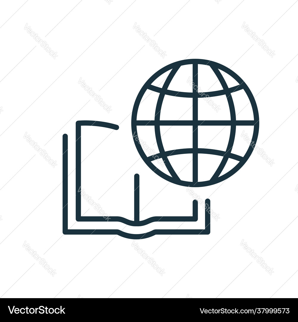 International education line icon global learning Vector Image