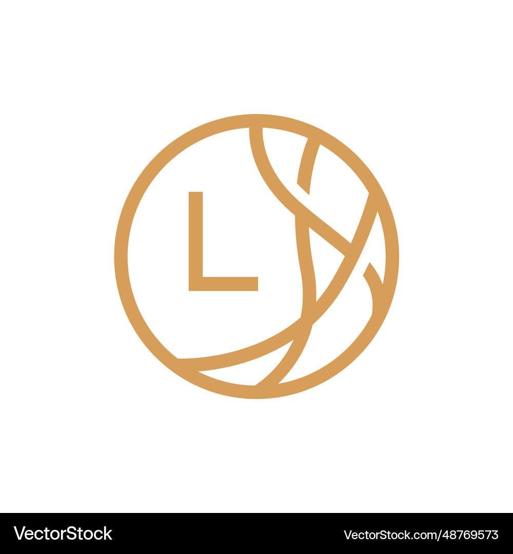 Letter l logo in line art style initial Royalty Free Vector