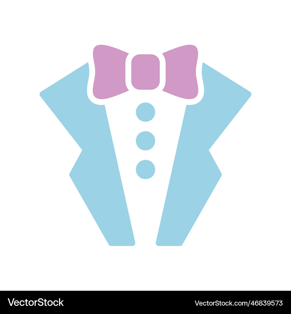 Man Jacket Tuxedo Weddind Suit With Bow Tie Vector Image