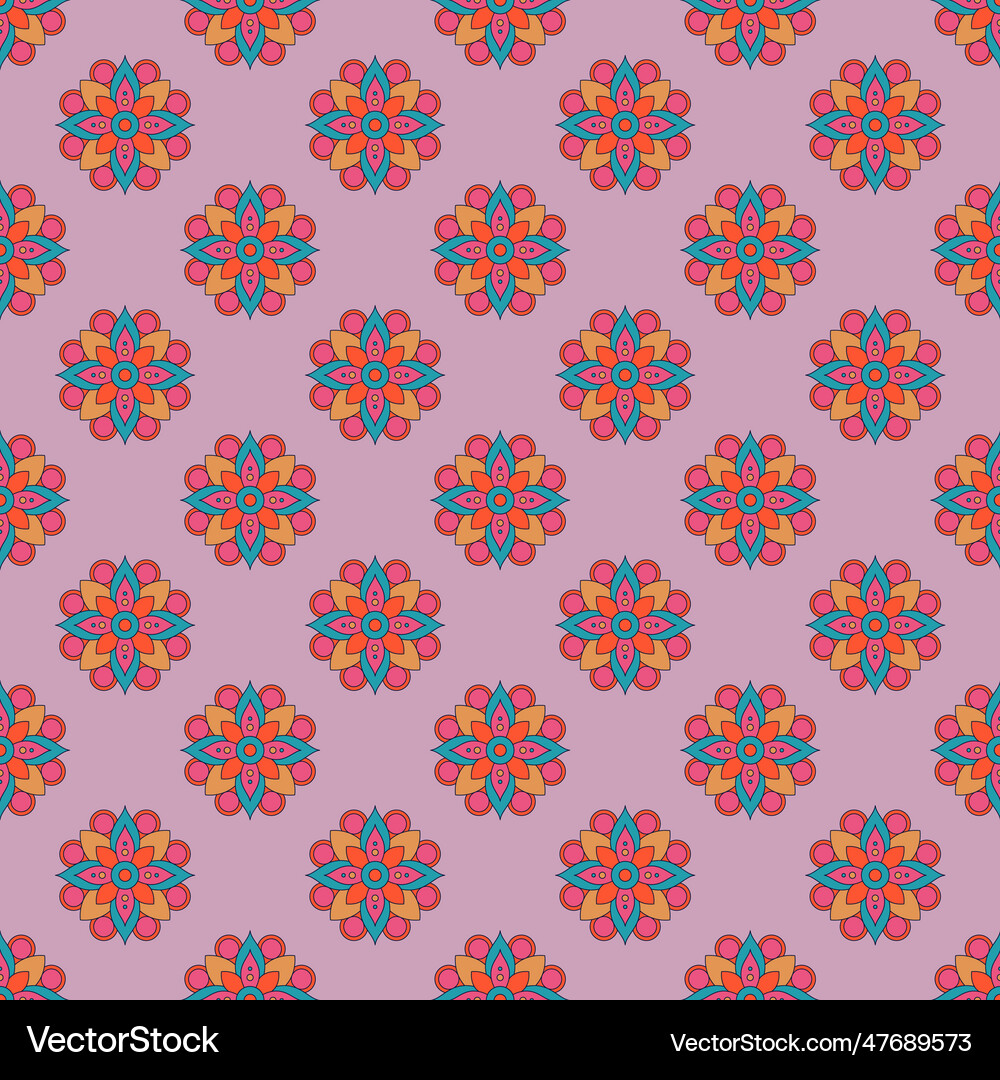 Ornamental round floral background seamless Vector Image