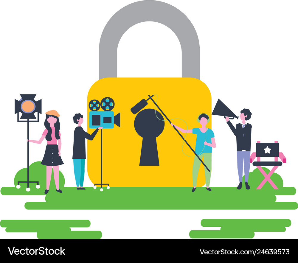 Outdoor people filming Royalty Free Vector Image