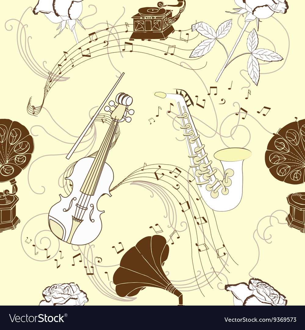 Seamless pattern with music Royalty Free Vector Image