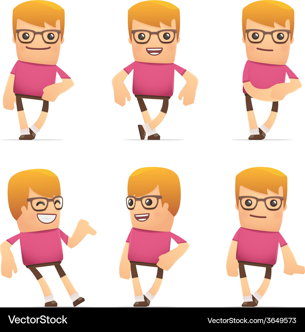 Set of dude character in different poses Vector Image
